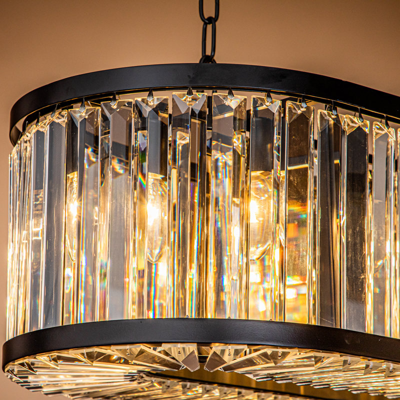 Mercer41 Gerlene 8-Light Black Finish Modern Chandelier for Dining Room with Wrought Iron And ...